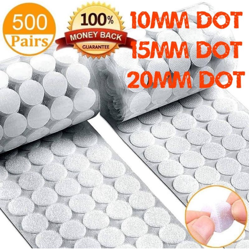 Strong Dot Velcro Tape 1cm/1.5cm/2cm/2.5cm/3cm Self Adhesive Velcro ...