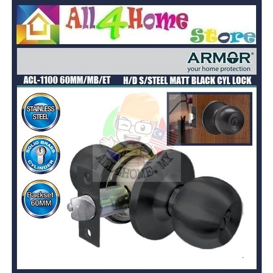 ARMOR ACL-1100 60MM/MB/ET HEAVY DUTY STAINLESS STEEL MATT BLACK ...
