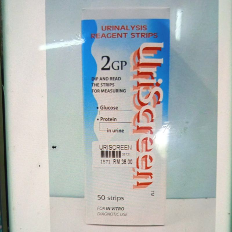 URISCREEN Protein & Glucose urine strip (cek kehadiran protein/gula ...