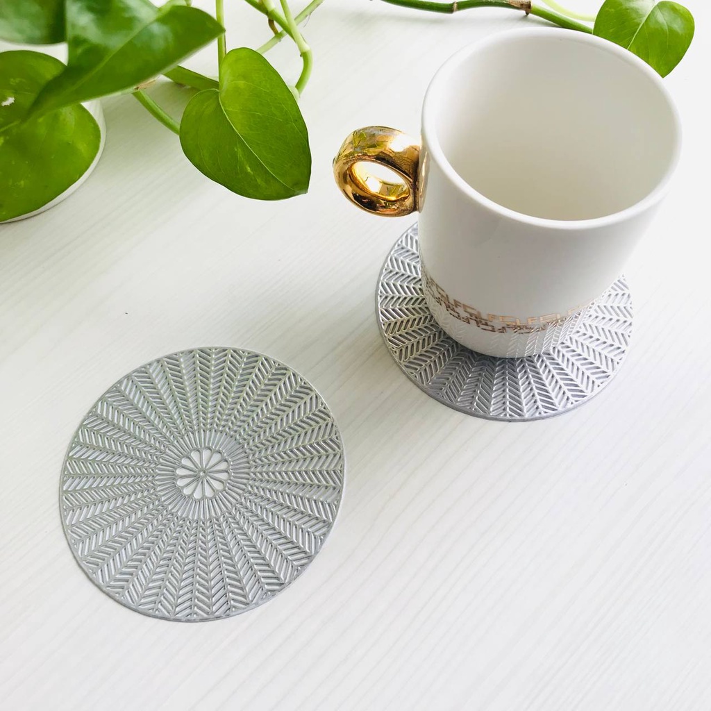 Raya Deco 2025 Alas Cawan Cup Mat Coaster Elegant Rose Flower Gold ...