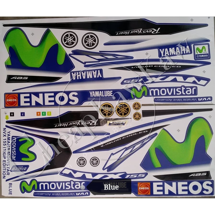 Stiker sticker body stripe cover set (1) yamaha nvx155 nvx 155 movistar gp edition | Shopee Malaysia
