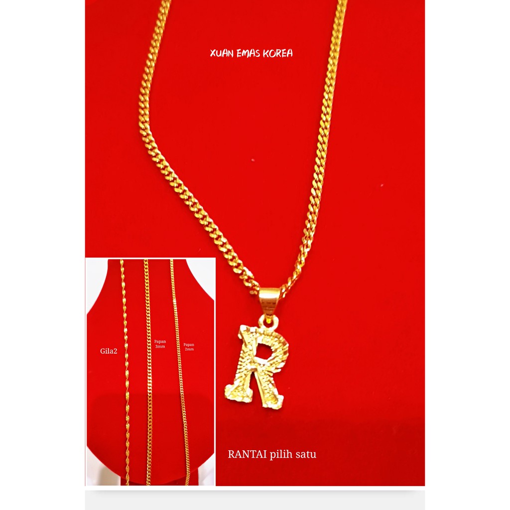RANTAI leher huruf loket EMAS BANGKOK necklace set | Shopee Malaysia