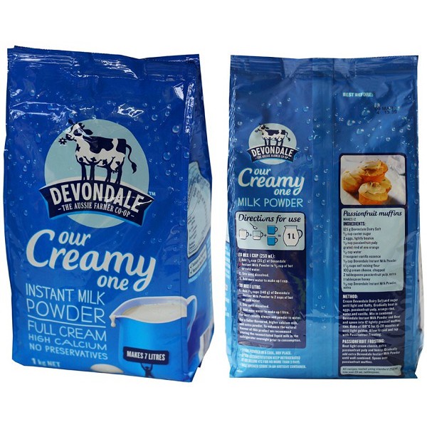 Devondale Full Cream Instant Milk Powder 1KG [EXP 21-10-2022] | Shopee ...