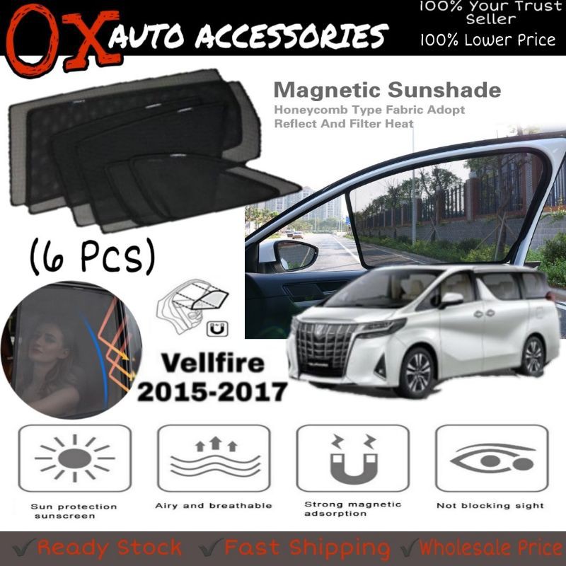 Toyota Vellfire 2015 - 2017 Magnetic Sunshade(6pcs) | Shopee Malaysia