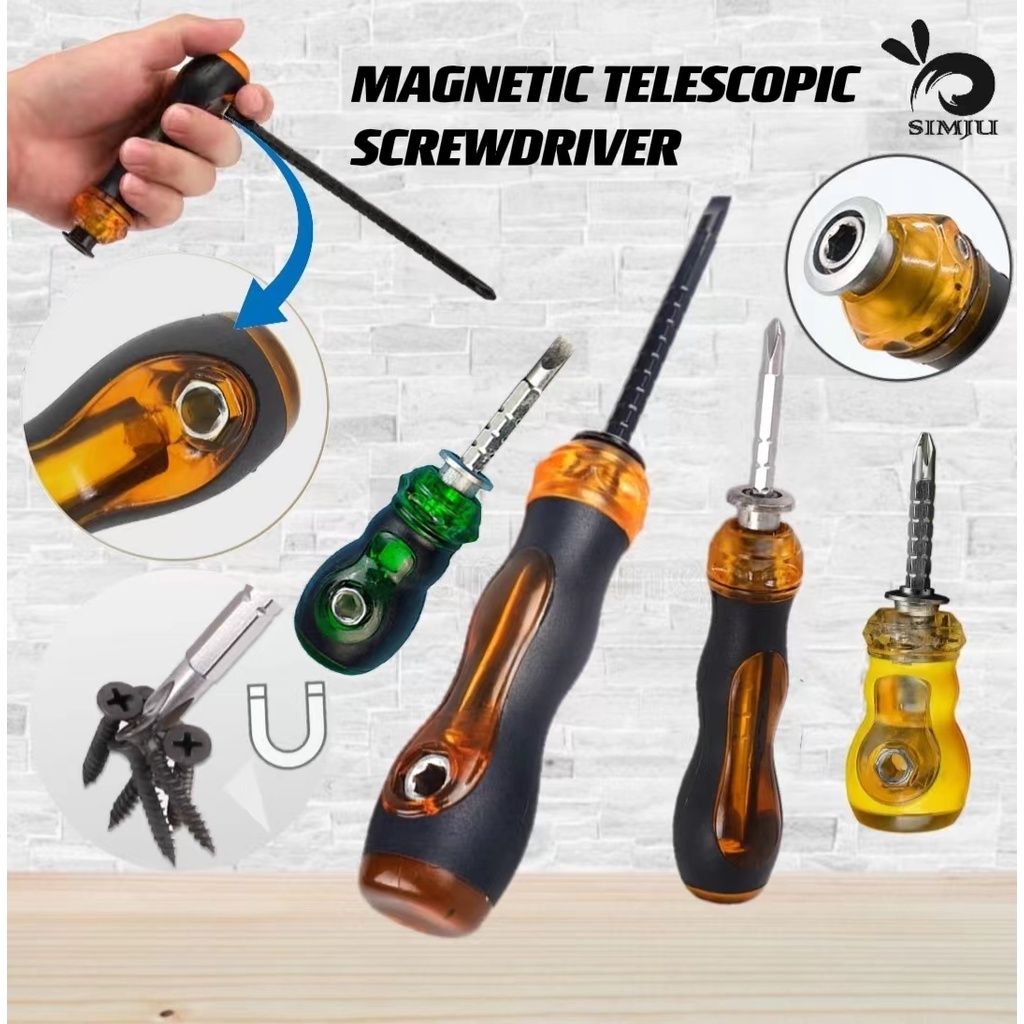 Screw Driver Magnetic Telescopic Screwdriver Dual Use Slotted/Phillips ...