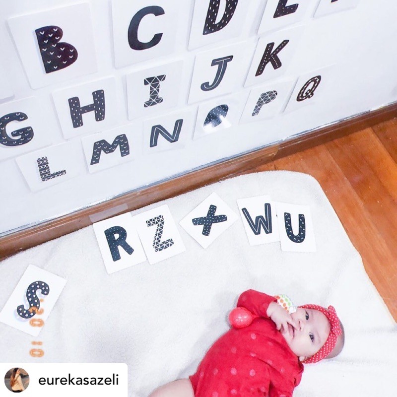 [HARDCOPY] ABC Alphabet Black and White Baby Art Flash Cards - High ...