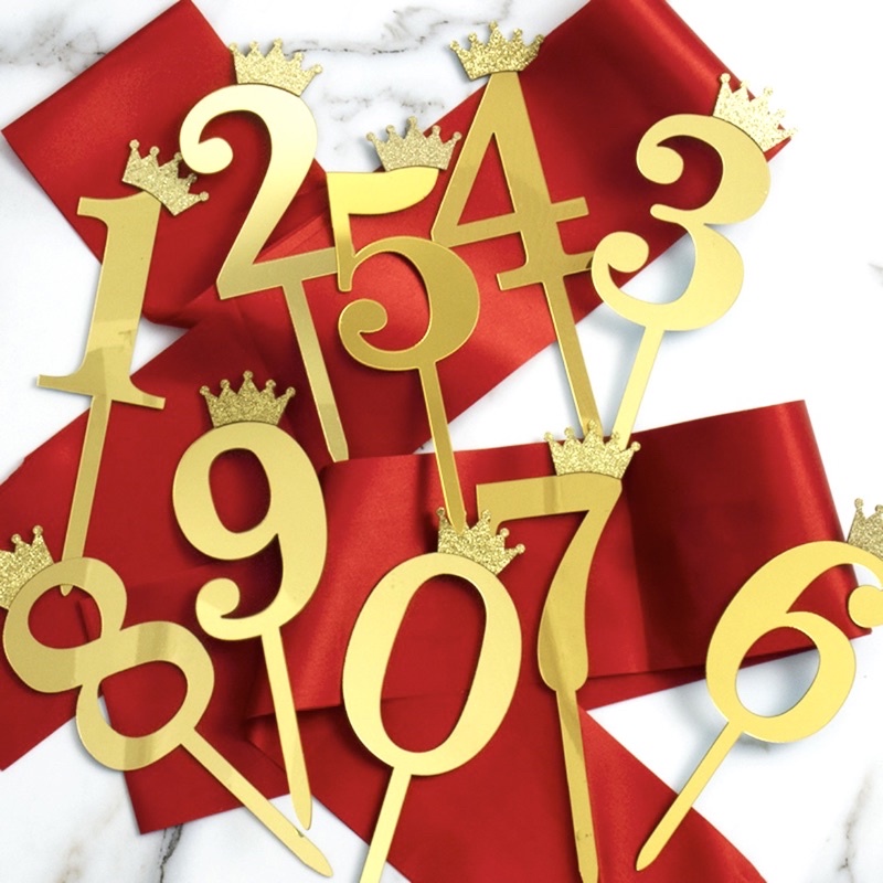 15cm High CROWN Number CAKE TOPPER/JUMBO Large Number TOPPER/CAKE ...