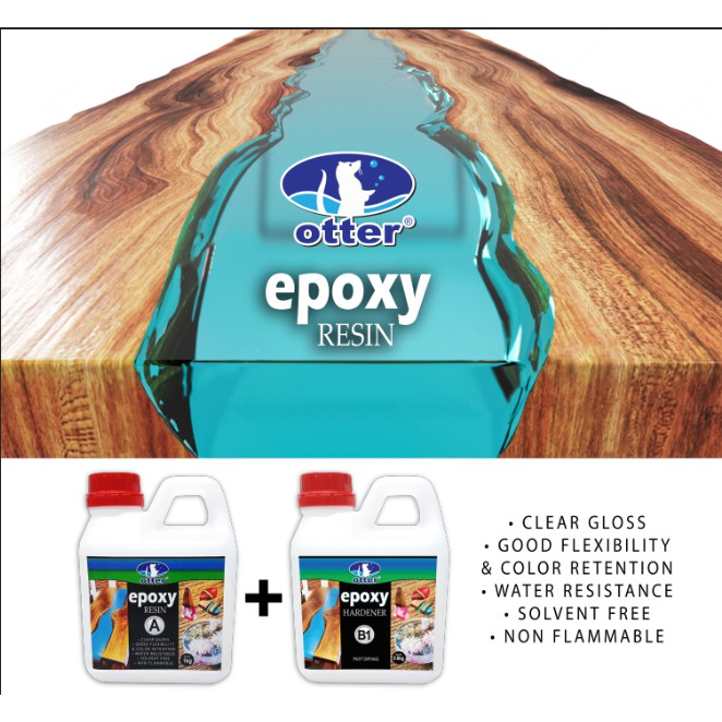 EPOXY Resin A+B SET(1kg +0.6/0.3kg) • CLEAR GLOSS • GOOD FLEXIBILITY ...