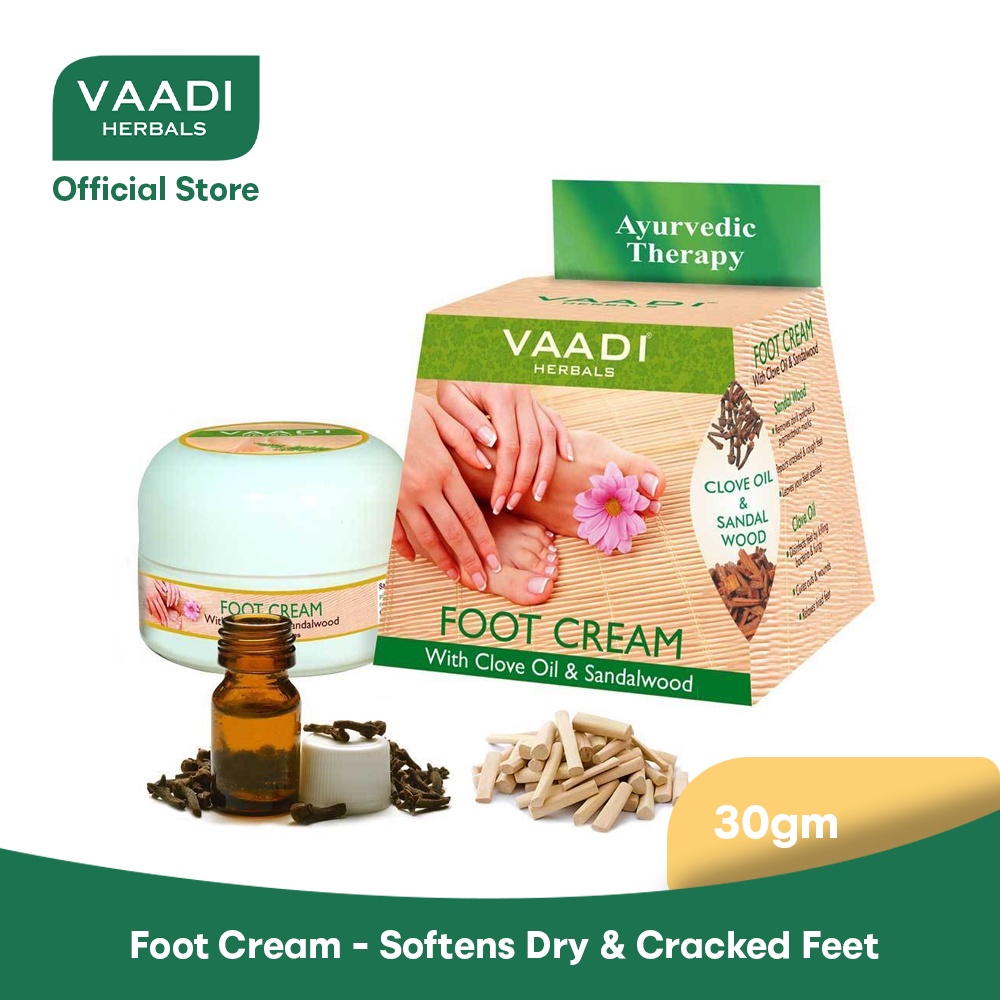 VAADI HERBAL ORGANICS Foot Cream with Clove & Sandalwood Oil - Softens ...
