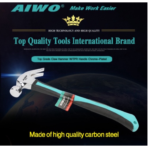 AIWO 27MM / 16OZ HEAVY DUTY STEEL HANDLE CLAW HAMMER (STANLEY / KING ...