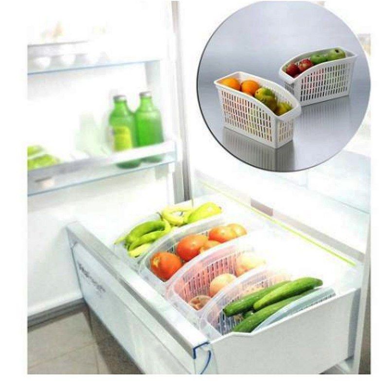 1/2/4pc GREY/White CARRY BASKET H17xDepth 30xWidth 13.2cm Refrigerator ...