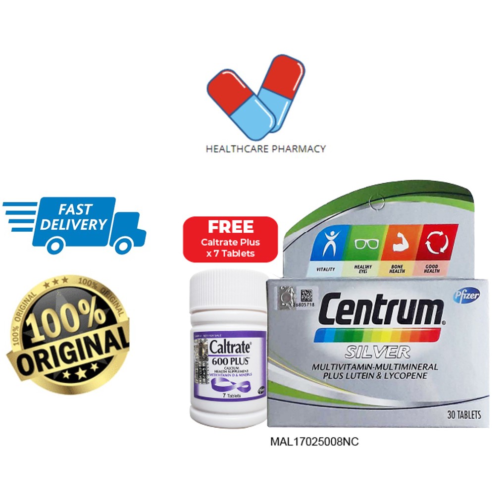 Centrum Multivitamin-Multimineral Plus Lutein & Lycopene Silver 30's ...