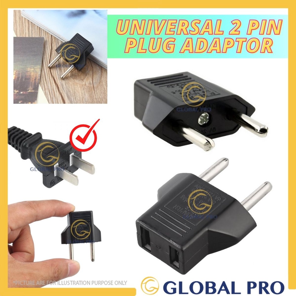 Universal 2 Pin Plug Socket Travel Adaptor US EU CHINA To Malaysia UK ...