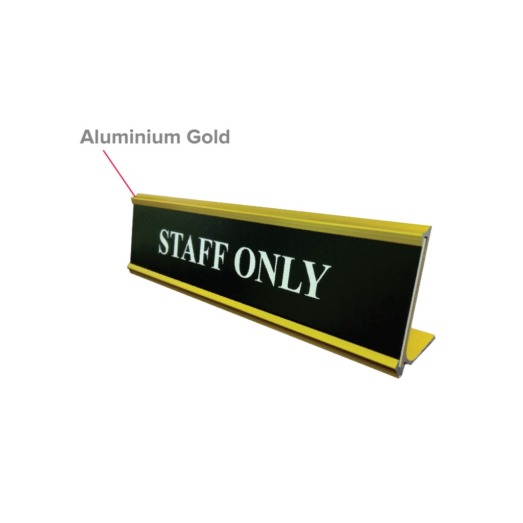 Desk Slot Signage Silver Gold -Variety Color Plate - [CUSTOMIZED TEXT ...