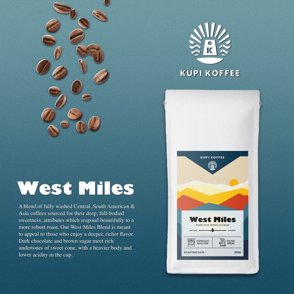 Kupi Koffee West Miles Roasted Coffee Beans Blend | Shopee Malaysia