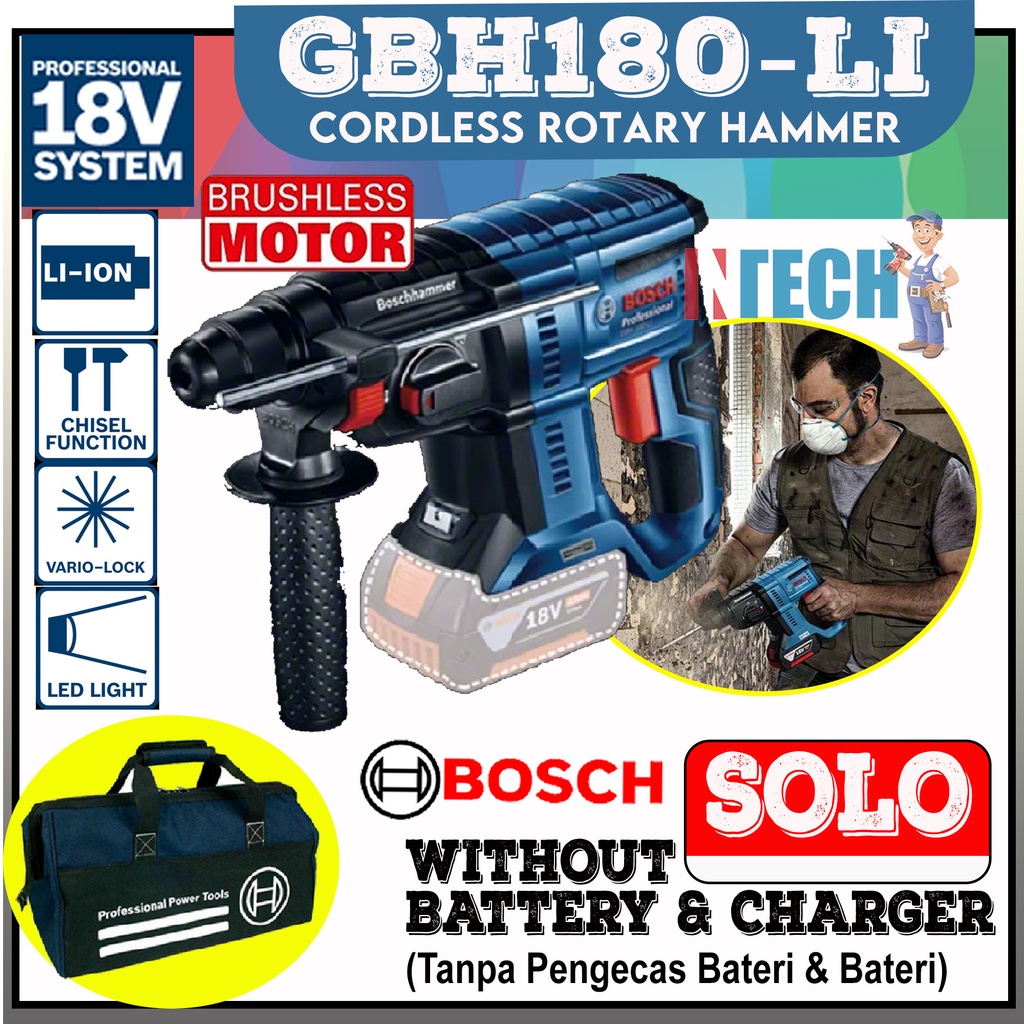 BOSCH GBH185-LI / GBH180-LI 18V CORDLESS ROTARY HAMMER BRUSHLESS MOTOR ...