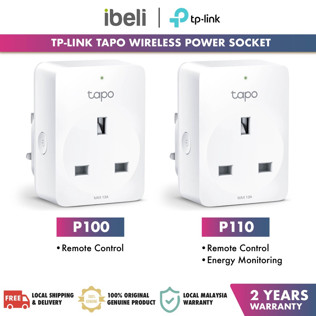 TP-Link Tapo Mini Smart Home Wi-Fi Wireless Power Socket P100/P110 ...