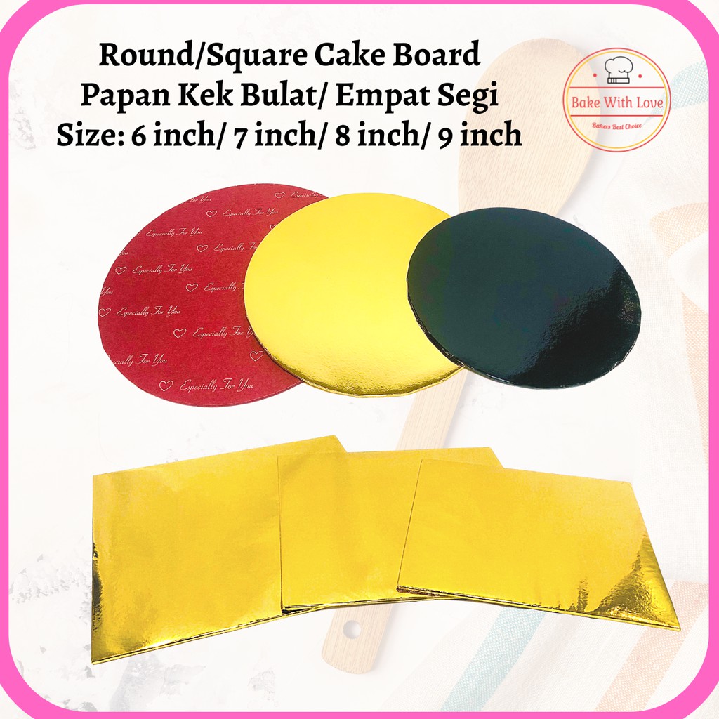 6/7/8/9 inch Round Cake Boards / Cake Hard Paper Boards / Papan Kek Bulat | Shopee Malaysia