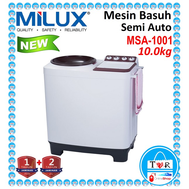 Milux Semi Washing Machine 7kg / 10kg / MSA-7001 / MSA-1001 / Sharp 7kg ...
