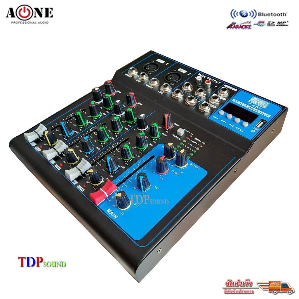 STEREO MIXER 4 Channel BLUETOOTH USB MP3 Mixing Audio Model A-ONE F-4BT ...