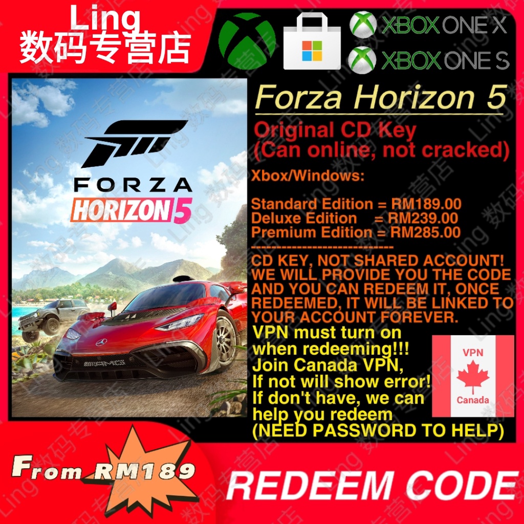 [ONLINE VERSION] Forza Horizon 5 XBOX WINDOWS XBOX SERIES | STANDARD ...