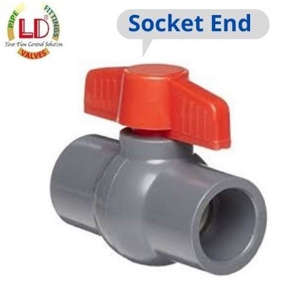 LD HIGH QUALITY PVC Compact Ball Valve (Non-Threaded) 20mm(3/4"), 25mm(1"), 30mm( 1 1/4"), 40mm ...