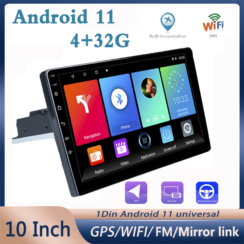 (4GB+32GB)1 DIN Android 11 Car Multimedia Player Car Stereo Radio 10 ...
