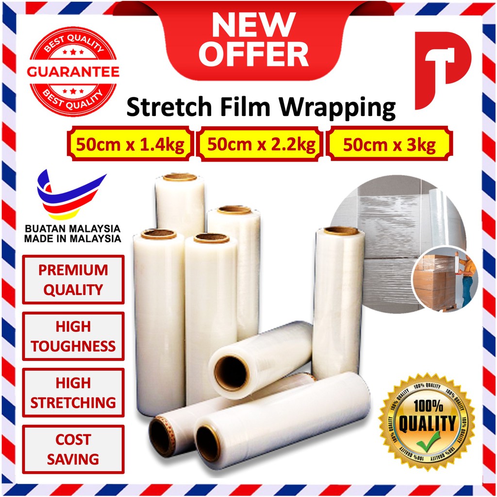 Multi Layer Cast Stretch Film 🔥 Ready Stocks 🔥 Wrapping Clear Type (1.4kg/2kg/3kg) | Shopee Malaysia