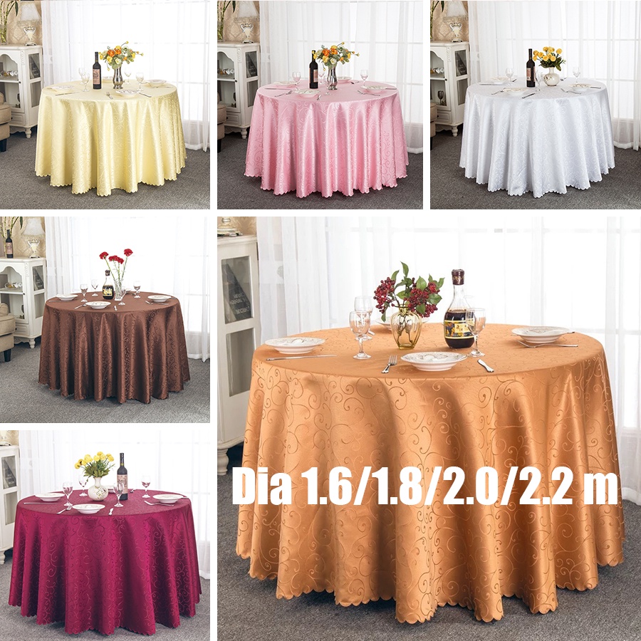 2.2M Round Pattern Table Cloth Cover Alas Meja Bulat Banquet Wedding ...