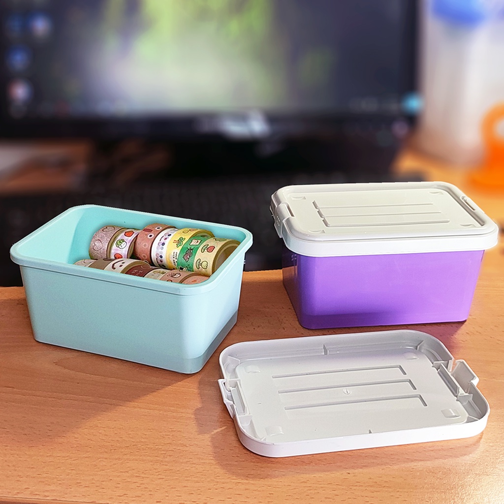 Applelady Mini Plastic Container Storage Box with Wheels Kotak Storan ...
