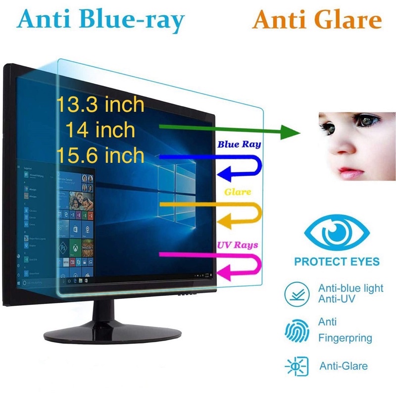 13.3 / 14 / 15.6 inch Anti-Blue laptop Light Protector Computer Screen ...