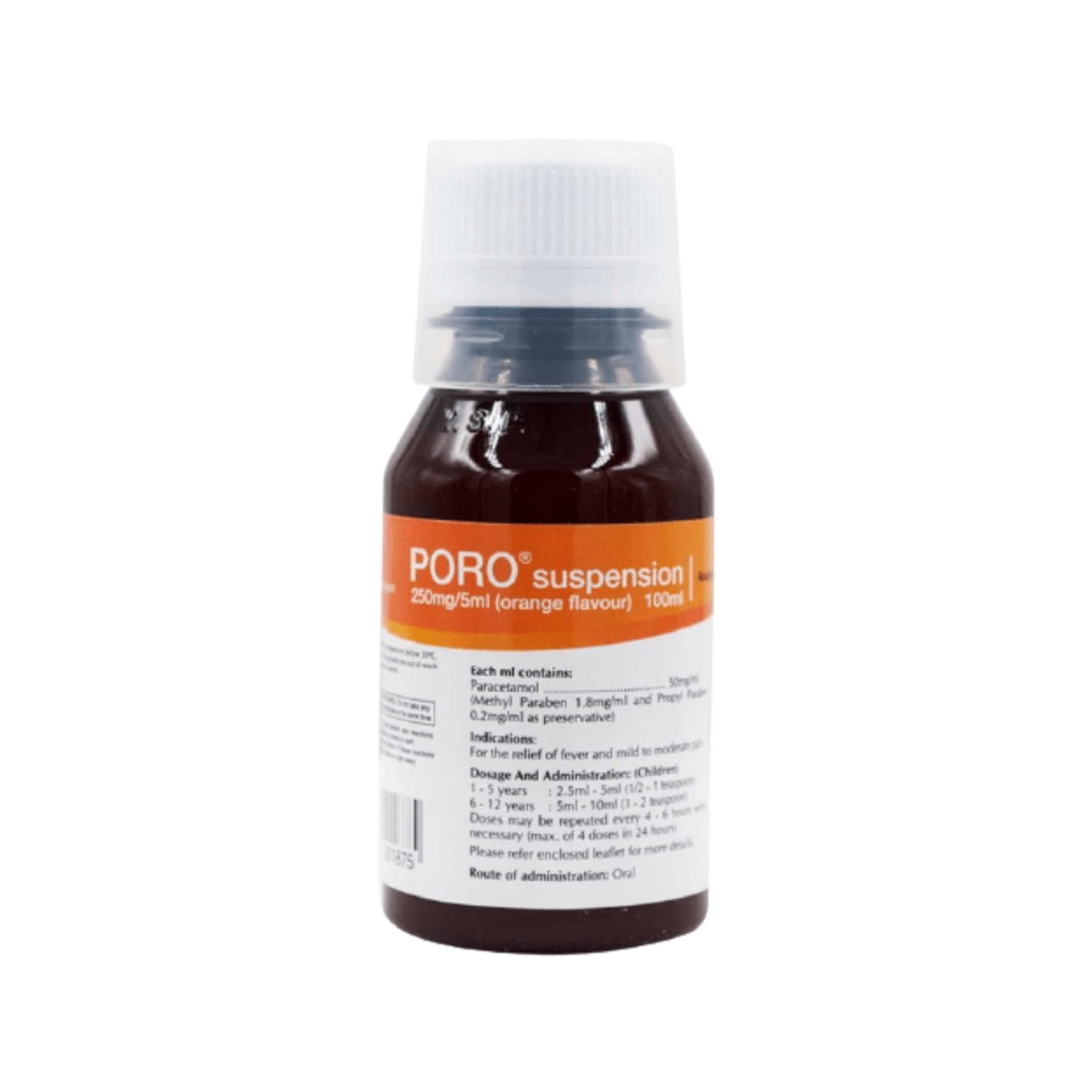 Homecare Poro Suspension for Kids Paracetamol Syrup Strawberry/ Orange ...