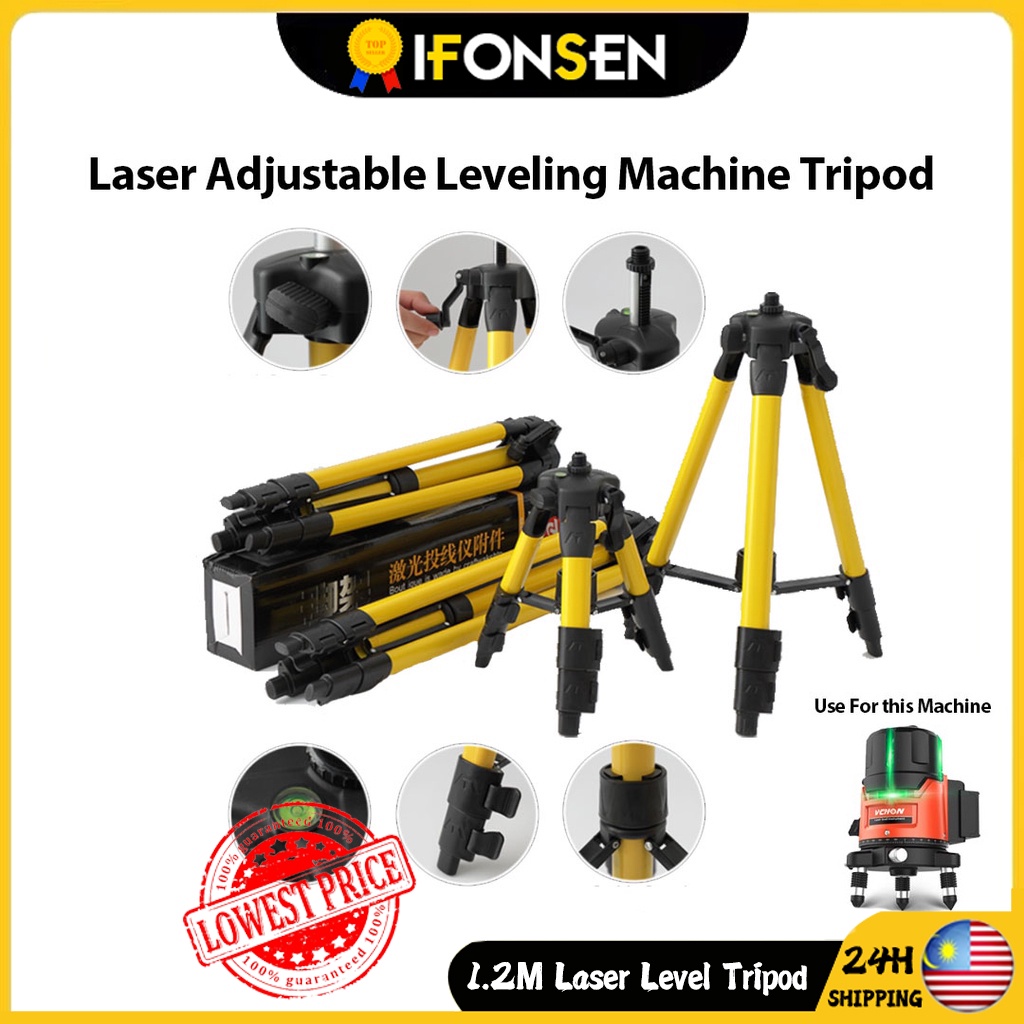【Ready stock】1.2M Laser Level Tripod Stand Laser Levelling Adjustable ...