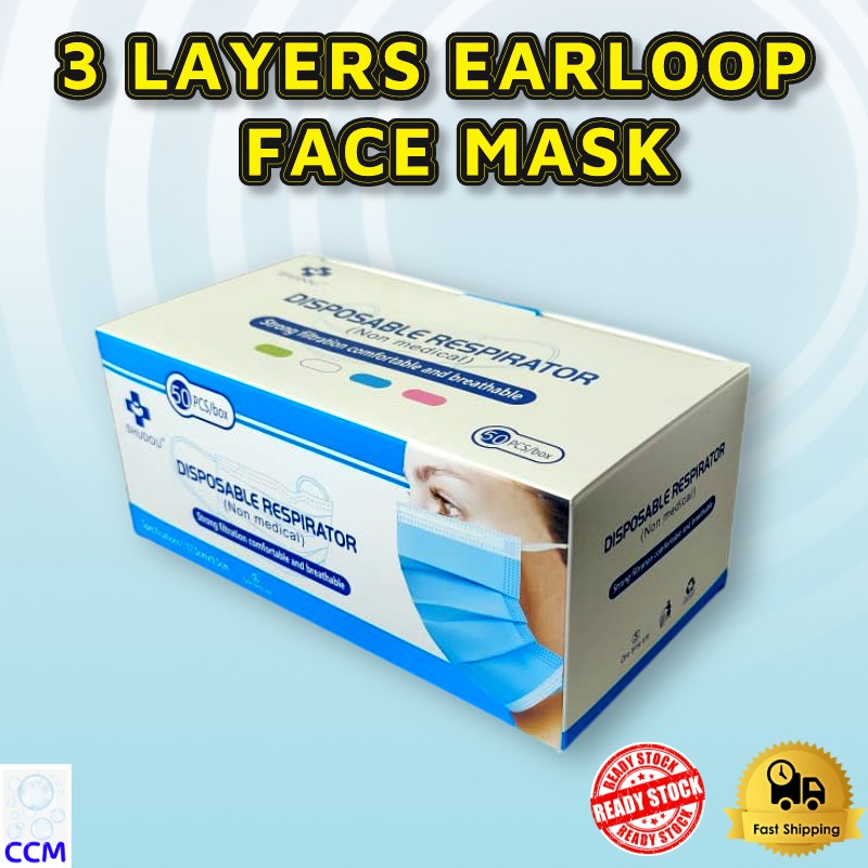 [Ready Stock] Shudou 3 Ply Disposable Protective Face Mask (50 pcs ...
