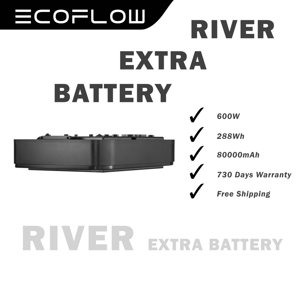 EcoFlow River Extra Battery ONLY Portable Power Station 600W (Peak ...