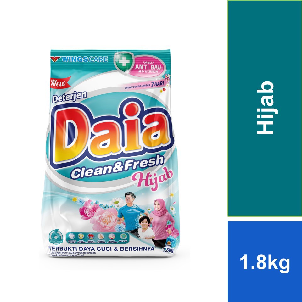 Daia Powder Detergent Clean & Fresh Hijab 1.8kg | Shopee Malaysia