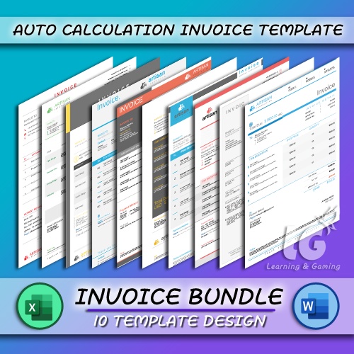 10 Set Invoice Template Auto Calculation Excel Numbers Microsoft Word ...