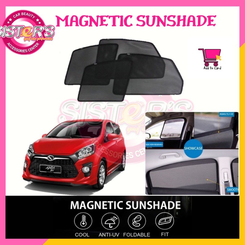 PERODUA Axia MAGNET SUNSHADE curtain pelindung cahaya matahari sun ...