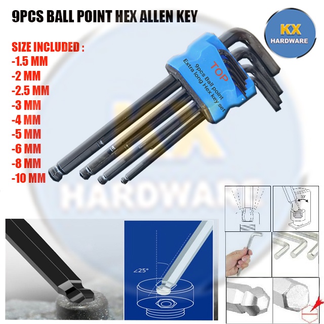 BALL END ALLEN KEY SET L WRENCH SET BONDHUS BRAND BALLPOINT L-WRENCH ...