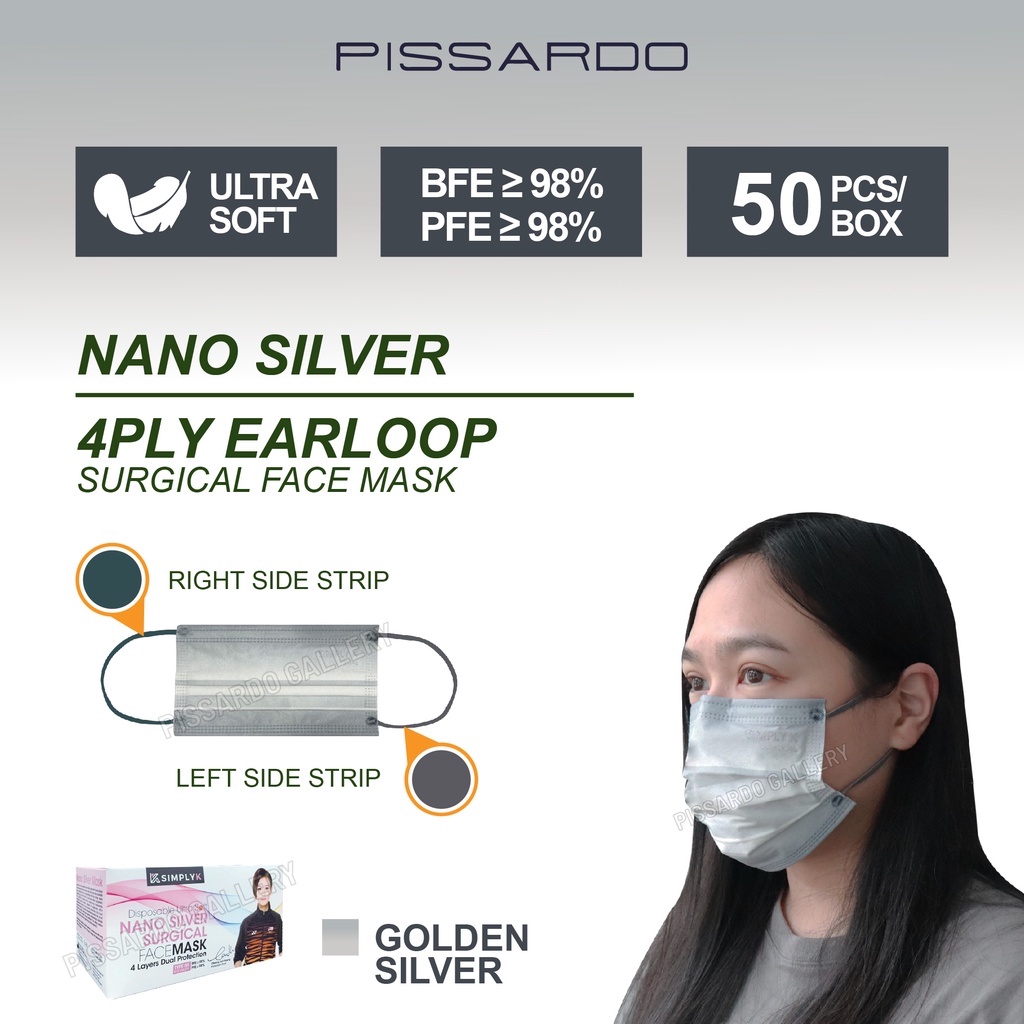 Simply K 4 Ply Antibaterial & Antiviral Nano Silver Mask Headloop ...