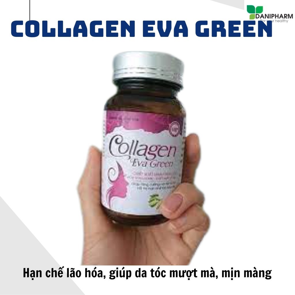 Eva Green DANIPHARM Collagen oral tablet bottle of 30 capsules, "Bring ...