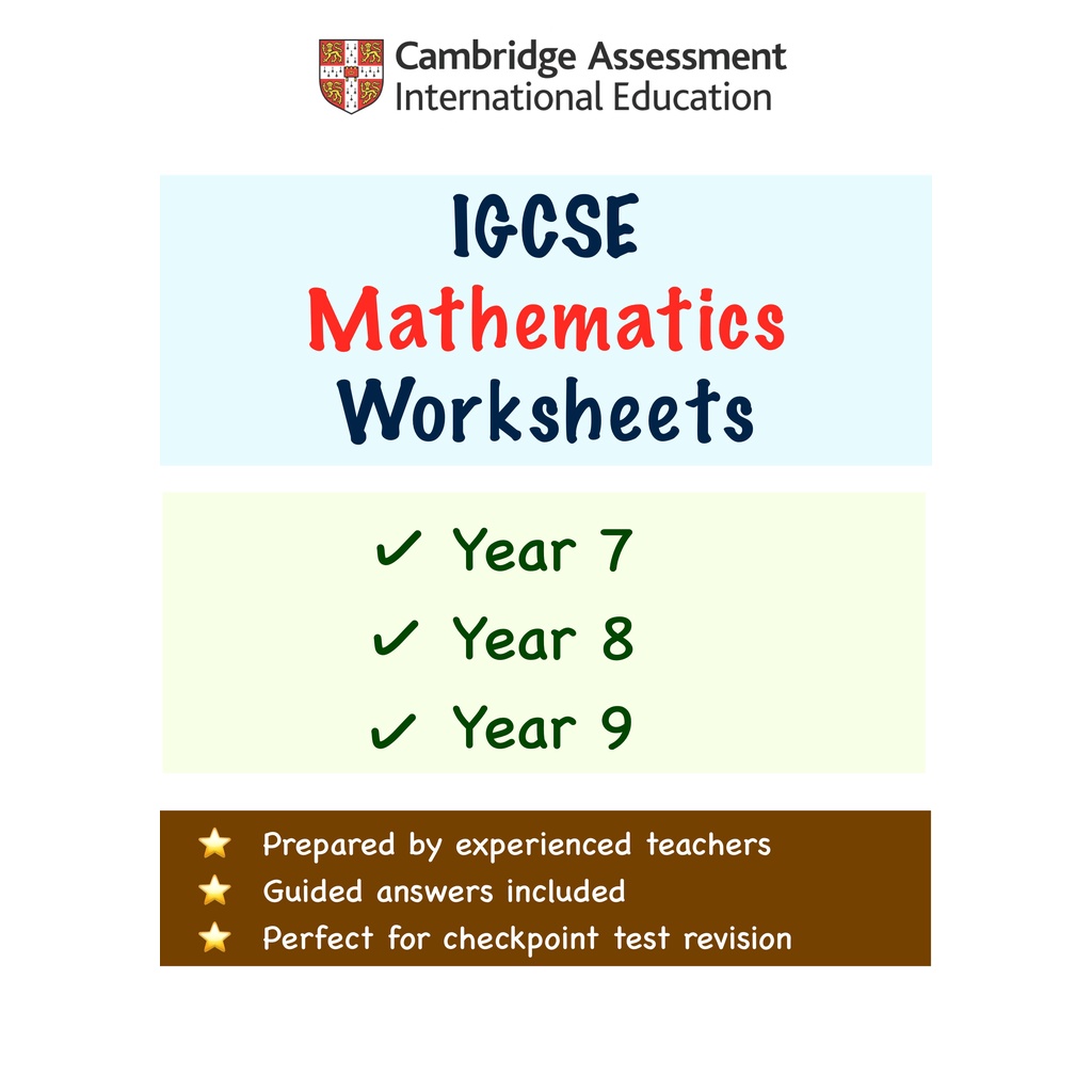 Cambridge KS3 Year 7,8,9 Mathematics Workbook (With solutions) | Shopee ...