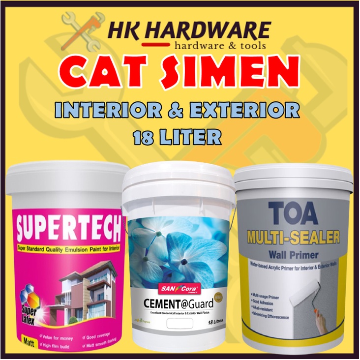 18 LITER WALL PAINT MULTI SEALER WALL PRIMER UNDERCOAT CAT PUTIH SIMEN ...