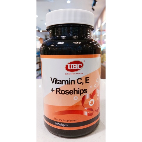 🔥HOT ITEM 🔥NEW PACKING🔥 UHC VITAMIN C , E + ROSEHIPS 60 SOFTGELS ...
