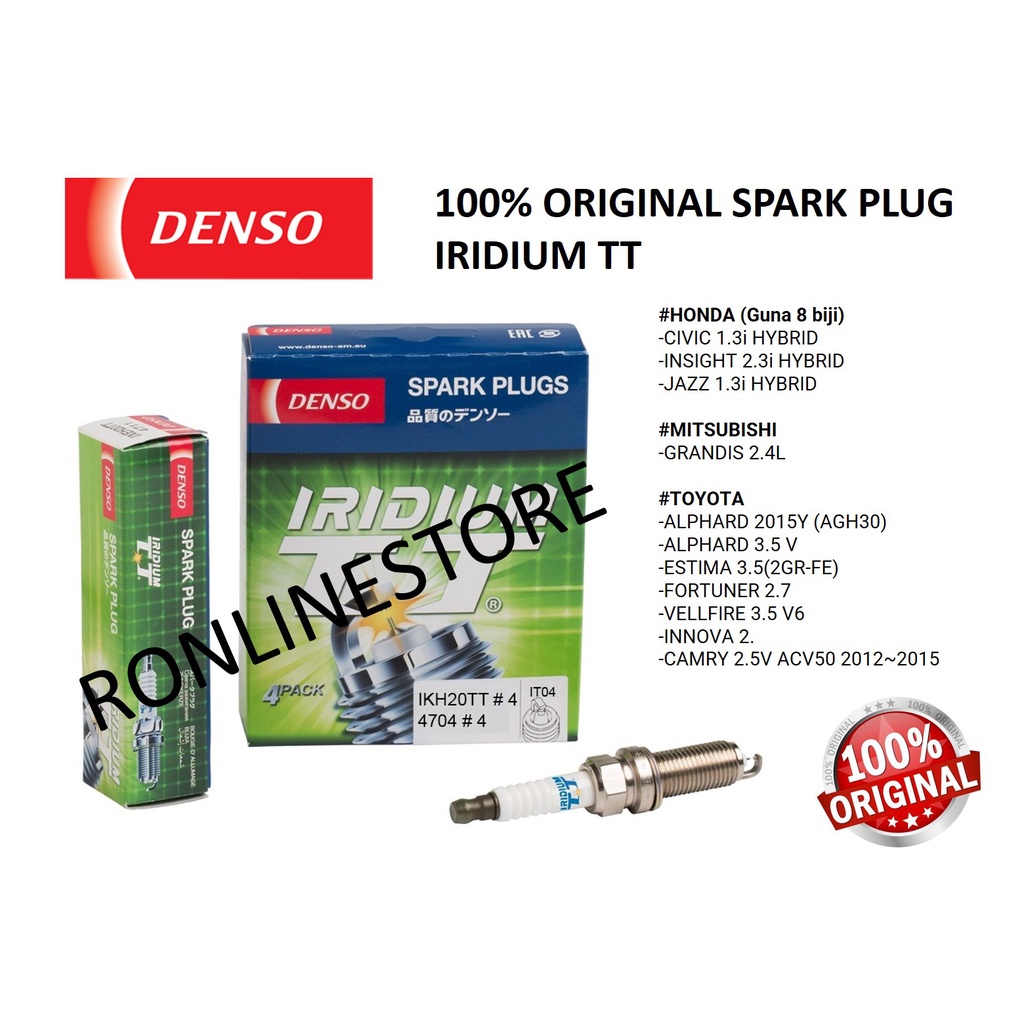 IKH20TT DENSO IRIDIUM TT Spark Plug for HONDA INSIGHT TOYOTA CAMRY ESTIMA ALPHARD VELLFIRE ...