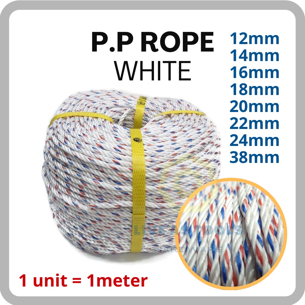 [Meter] 12-38mm PP Rope / Polypropylene Rope / Nylon Rope / Tali 12mm ...