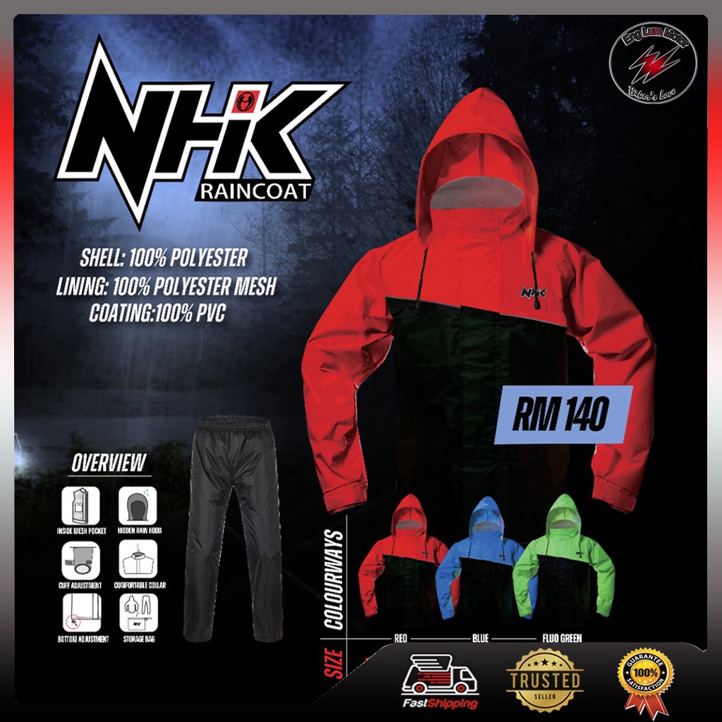 [CLEARANCE] NHK STORM BREAKER RAINCOAT BAJU HUJAN NHK | Shopee Malaysia