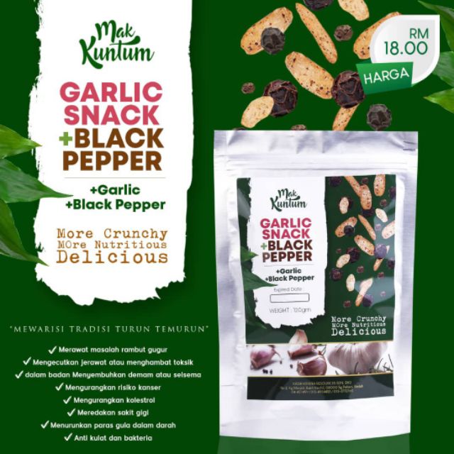 Snek Bawang Putih dan Lada Hitam / Garlic Snack with Black Pepper Mak ...