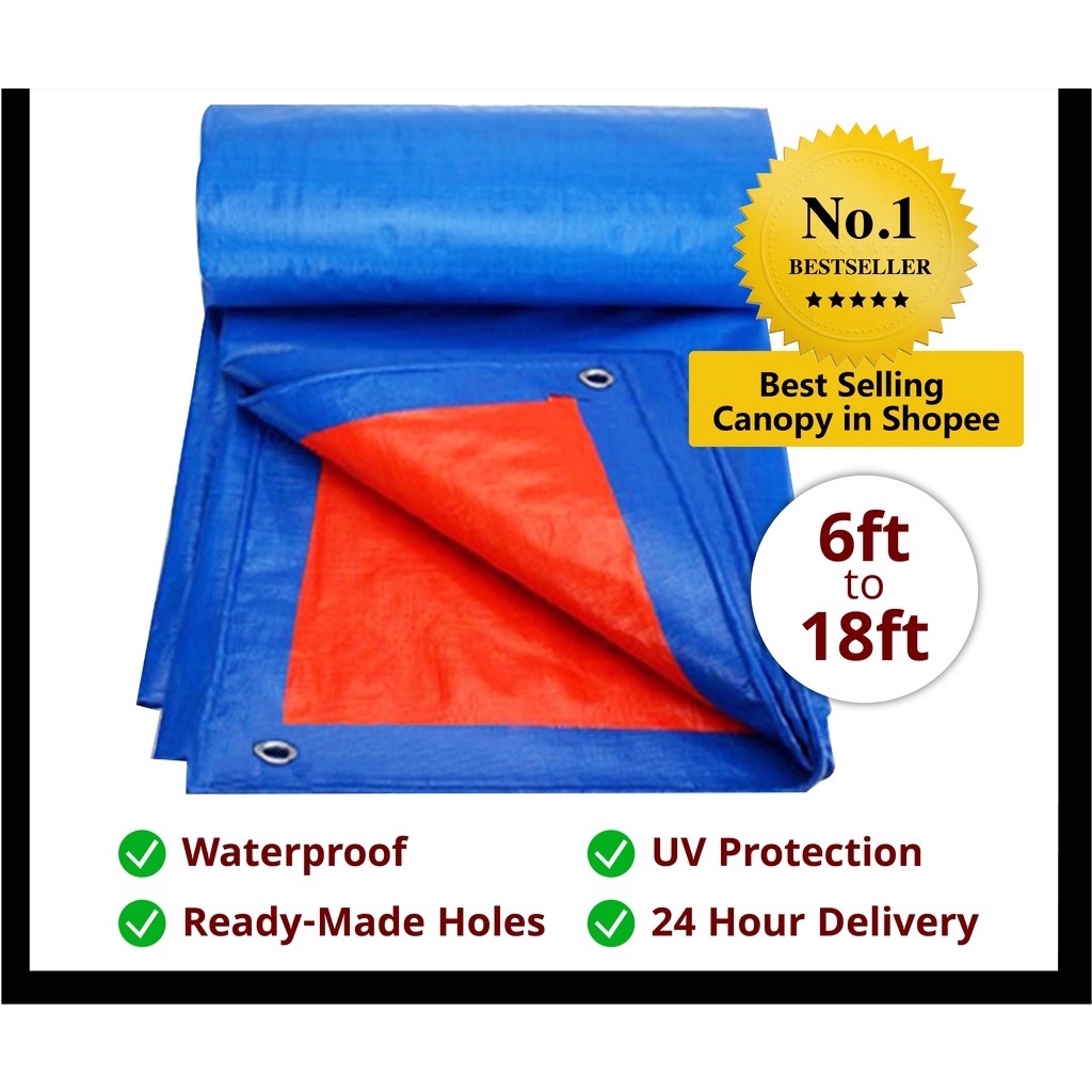 Canvas Canopy 6ft 8ft 9ft 10ft 12ft Kaki Blue Orange Kanvas Khemah ...