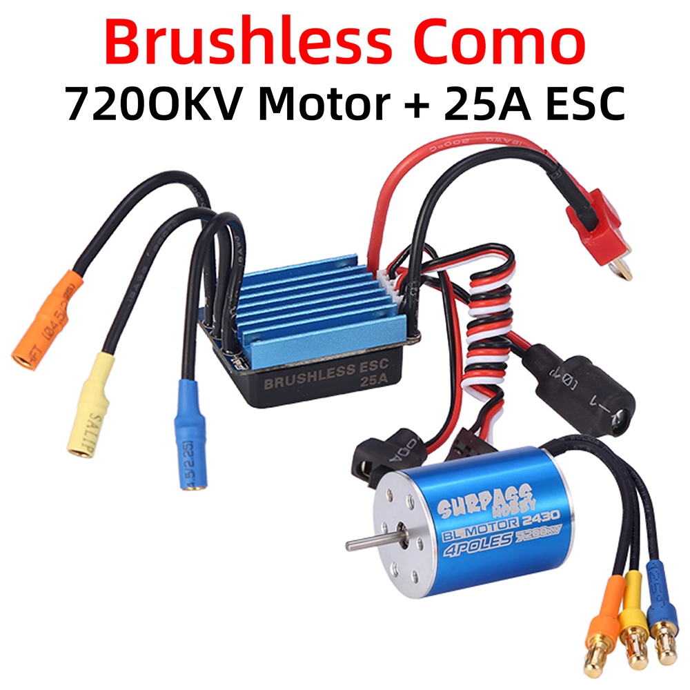 Surpass Hobby Sensorless Brushless Motor 2430 7200KV & 25A Brushless ...